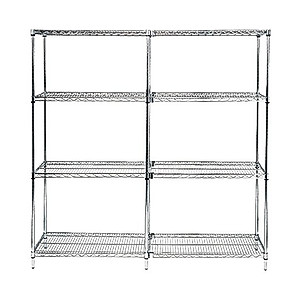 Quantum Storage Systems Wire 4-Shelf Add-on Unit - 12" x 36" x 74" - Chrome