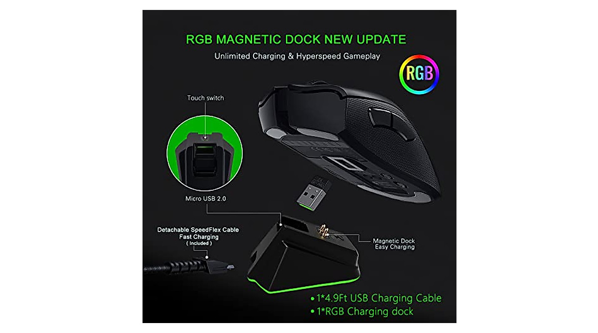 ODIER Charging Dock for Razer Wireless Mice | Fast, Secure Charging