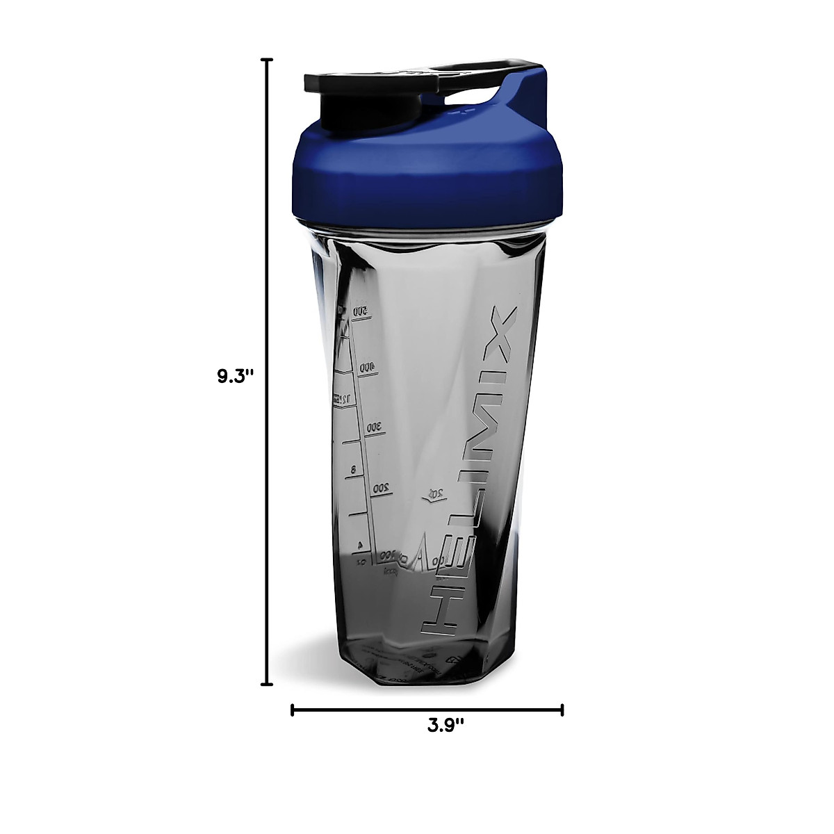 Helimix 2.0 Vortex Blender Shaker Bottle 28oz | No Blending Ball or Whisk | USA Made | Portable Pre Workout Whey Protein Drink Shaker Cup | Mixes Cocktails Smoothies Shakes | Dishwasher Safe (28 oz, Blue)