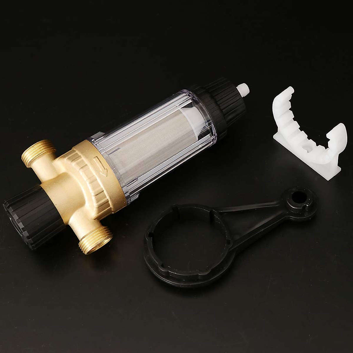 Water Prefilter System, Stainless Steel Brass Whole House Spin Down Pre-Filter to Remove Sediment, Rust, Sand, Well Water Sediment Pipe Filter - 0.75inch