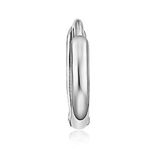 14k REAL White Gold 1.5mm Thickness Huggie Earrings (8 x 8 mm)