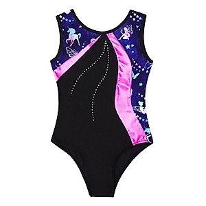 Hansber Kids Girls One Piece Sleeveless Leotard Gymnastics Dancewear Ballet Dance Bodysuit Costume Pink 8