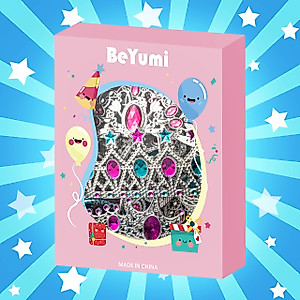 BeYumi 66 Pcs Princess Pretend Jewelry Toy, Girl’s Jewelry Dress Up Play Set with Crowns, Necklaces, Earrings, Rings, Wands, Bracelets, Pretend Play Jewelry Gift Set for Girls Birthday Party