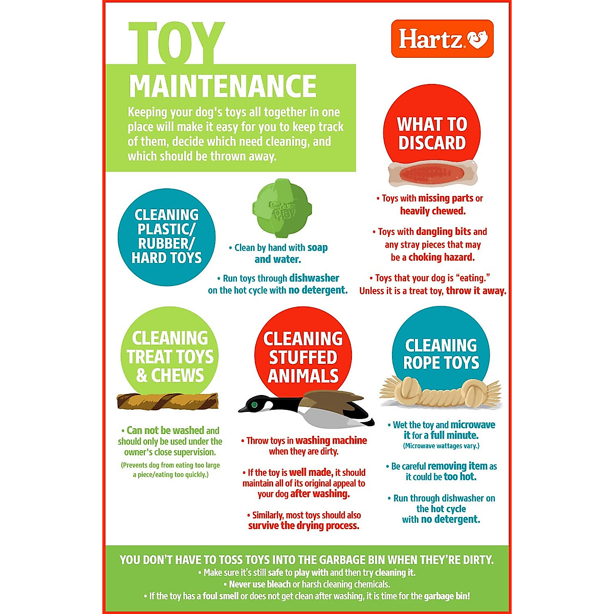 Hartz DuraPlay Bone Squeaky Latex Dog Toy for Small Breeds, 3 Pack