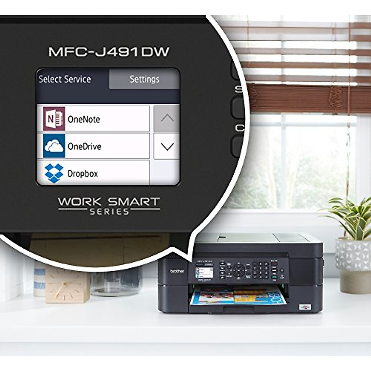 Brother Wireless All-in-One Inkjet Printer, MFC-J491DW, Multi-function Color Printer, Duplex Printing, Mobile Printing,Amazon Dash Replenishment Enabled, Black, 8.5 (MFCJ491DW)