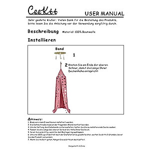 CeeKii Canopy for Girls Bed, Round Dome Hook Cotton Princess Mosquito Net Canopy Kids Bedroom Games Reading Tent Nursery Play Room Decor (Pink)