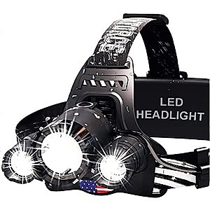 DanForce Headlamp. USB Rechargeable LED Head Lamp. Ultra Bright CREE 1080 Lumen Headlamp Flashlight + Red Light. HeadLamps for Adults, Camping, Outdoors & Hard Hat Light. Zoomable IPX54 Headlight