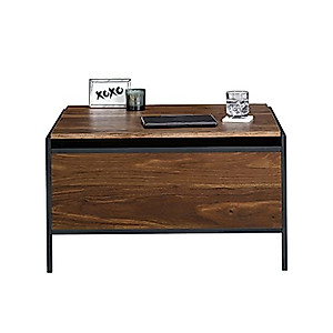 Sauder Nova Loft Coffee Table, L: 33.07" x W: 32.28" x H: 19.09", Grand Walnut Finish