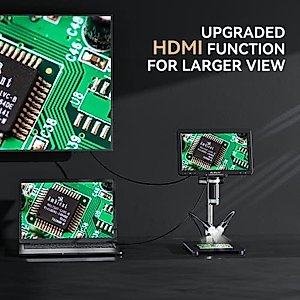 Elikliv EDM501 HDMI Digital Microscope with 10.1" IPS Screen - 1200X Coin Magnifier Video Soldering Microscope with 24MP Sensor, View Entire Coin, TV/Windows/Mac Compatible