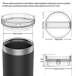 2 Pcs Replacement 40 oz Tumbler Lid for Stanley Cup, Dustproof Spill Proof Splash Resistant Tumbler Covers Fit for Stanley Tumbler and More Coffee Mugs(White)