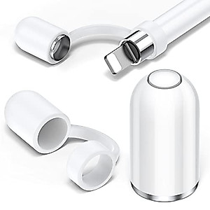 TITACUTE for Apple Pencil Cap 1st Generation Magnetic iPencil Replacement for Apple Pen Top Stylus Cover AntiFall Silicone Holder for iPad Pro 10.5" 12.9" 9.7" for iPad 10 9 8 7 6 Air 3 Mini 5th White