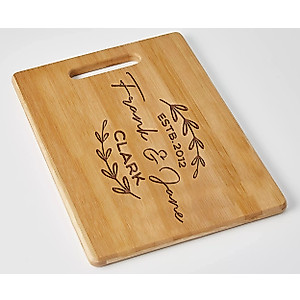 Personalized Mr and Mrs Cutting Board Wedding Gift for Couple Custom Arched Bamboo Cutting Board Housewarming Gifts