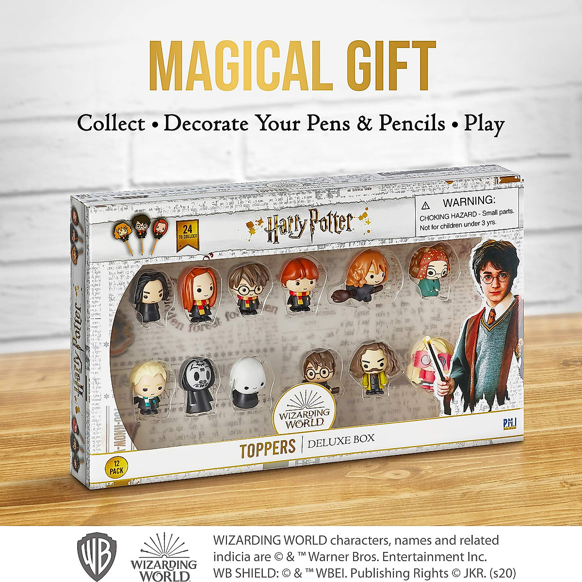 Harry Potter Pencil Toppers, Gifts, Toys, Collectibles – Set of 12 Harry Potter Figures for Writing, Party Decor –Ron Weasley, Hermione Granger,Sybil Trelawney and more by PMI, 2.4 In., Soft PVC (B12)
