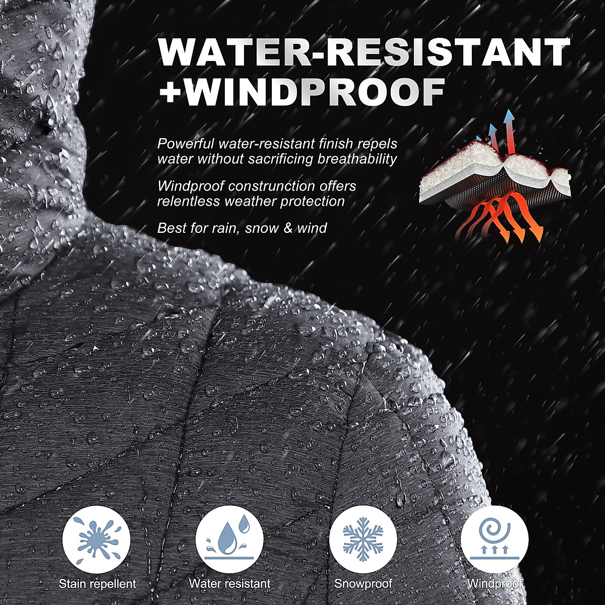 Outdoor Ventures Women's Lightweight Warm Winter Long Puffer Coat with Hood-L,32"