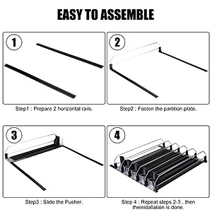 ONCHSH Drink Dispenser for Fridge With Latest Jar Opener Bottle Opener,Automatic Pusher Glide Soda Can Drink Organizer for Refrigerator,Width Ajustable Beverage Self-Pushing-（5，41cm）