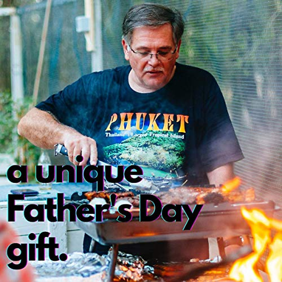 Personalized Grill Set for Men, BBQ Set with Custom Engraved Wooden Case Holder (Circle Design) | Customized Birthday for Him, Dad, Boyfriend, Husband | Groomsmen Gift