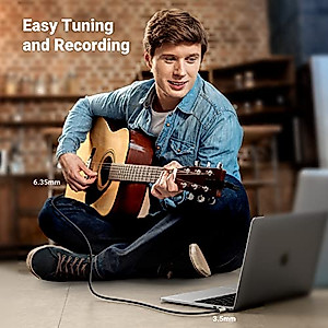 UGREEN 1/8 to 1/4 Stereo Cable 3.5mm TRS to 6.35mm Audio Cable Guitar to Aux Male Cord with Zinc Alloy Housing and Nylon Braid for Guitar, Laptop, Home Theater Devices, Speaker and Amplifiers 6FT