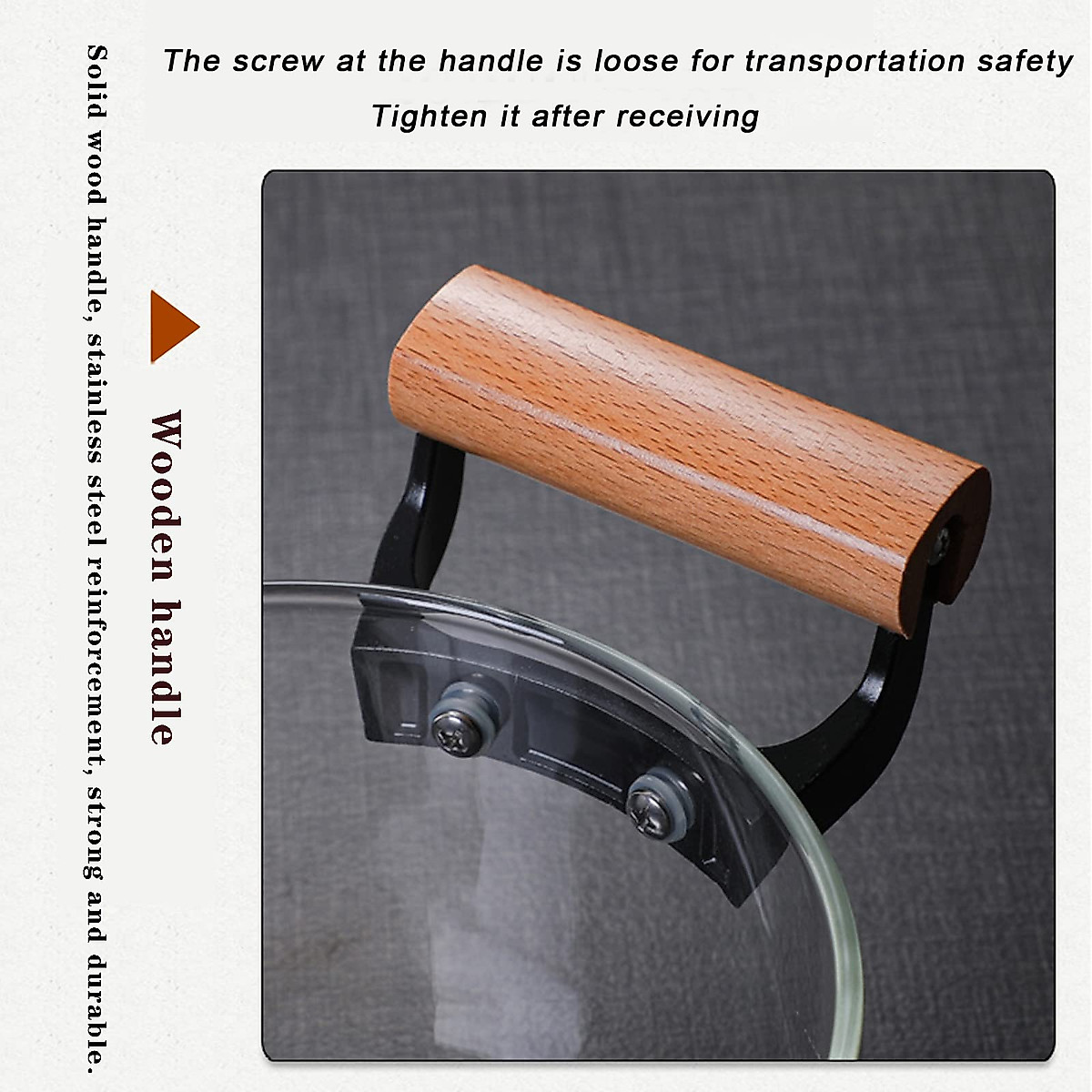 Glass Simmer Pot 3.5L Glass Pots for Cooking with Cover and Wooden Handle Glass Cookware for Stovetop Safe for Pasta Noodle Soup Milk Baby Food Transparent