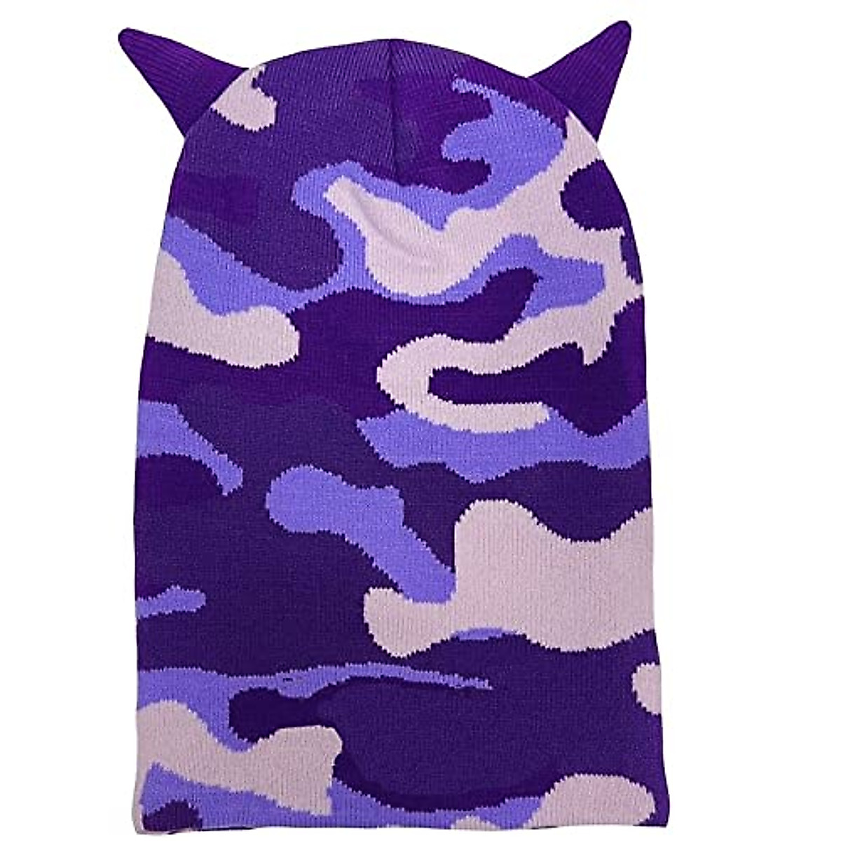 Balaclava Funny Knitted Full Face Cover Anime Ski Mask Winter Windproof Neck Warmer Thermal Cycling for Men Women One Size Purple