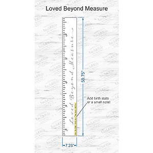 Back40Life Wooden Kids Growth Chart Ruler for Boys and Girls (Loved Beyond Measure) (Ebony Wash)