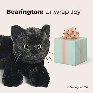 Bearington Collection Jinx Cat 15 Inch Black Cat Plush - Black Cat Stuffed Animal - Realistic Cat Stuffed Animal