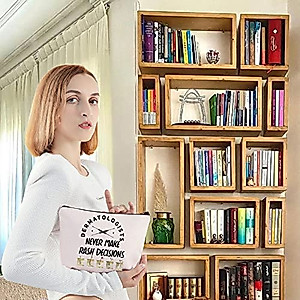 LEVLO Dermatologists Cosmetic Make Up Bag Dermatology Gift Dermatologists Never Make Rash Decisions Makeup Zipper Pouch Bag For Dermatology Graduation (Dermatologists)