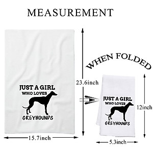 BDPWSS Greyhound Kitchen Towel Pet Dog Lover Gift Just A Girl Who Loves Greyhounds Dish Towel for Dog Owner Dog Mom Gift (Girl Lover Greyhounds TW)