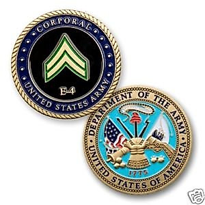 Army E4 Corporal Coin