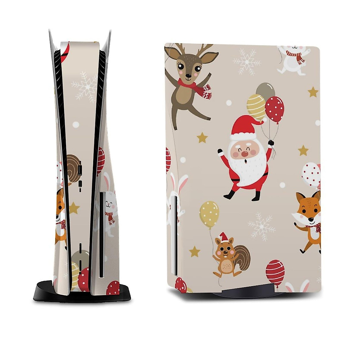 AoHanan Merry Christmas with Santa Clause 5 Skin Controller Accessories Cover Skins Anime Vinyl Cover Sticker Full Set for 5 Disc Edition