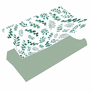 2Packs Baby Changing Pad Cover, Ultra Soft Stretchy Diaper Changing Table Pad Cover for Girls Boys, Cotton Breathable Nursery Changing Table Sheets Fit 32"/34"x16"Pad (2Green)