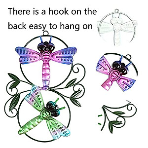 ASAKOKEA Metal Wall Decor Cute Dragonfly Metal Yard Art Garden Decor Outdoor Gifts for Women - Set of 2