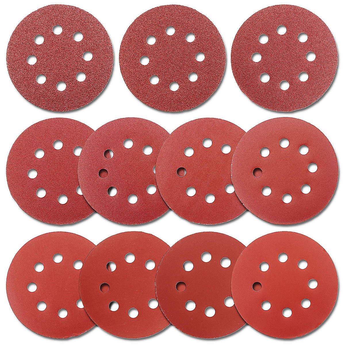 5-Inch Hook and Loop Sanding Discs for Random Orbital Sander, Assorted Sandpaper 40-1000 Grits, 110 PCS