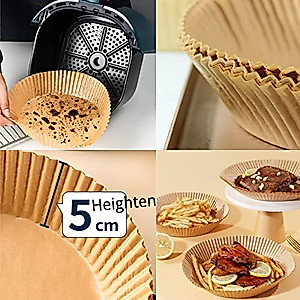 Air Fryer Disposable Paper Liner，Non-Stick Air Fryer Paper Liners, Baking Paper for Air Fryer Oil-proof, Food Grade Paper for Oven Air Fryer Baking Roasting Microwave Frying Pan (50Pcs-6.5 in)