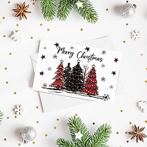 Artoid Mode 36 Pack Merry Christmas Thank You Cards Snowman Xmas Ball Tree Greeting Cards Gift With Envelope Sticker Blank Note Cards for Birthday Wedding Baby Shower Bridal Shower, 4 x 6 Inch