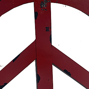 Rainbow Handcrafts Hanging Vintage Metal Peace Sign Wall Art Decoration Front Door Porch Yard Decorative Wreaths Rustic Hippie Plaque Home Décor