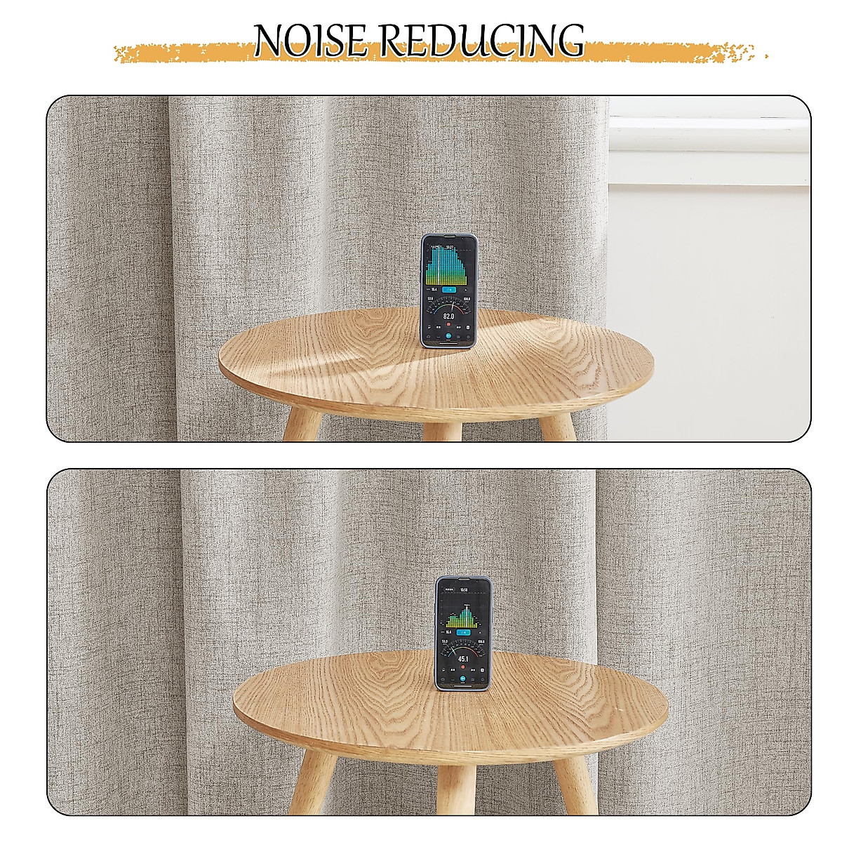 StangH 100% Blackout Curtains for Bedroom, Natural Linen Beige Curtains 84 inches Long Solid Thermal Insulated Farmhouse Drapes for Living Room Sliding Glass Door Nursery, W52xL84, 2 Panels