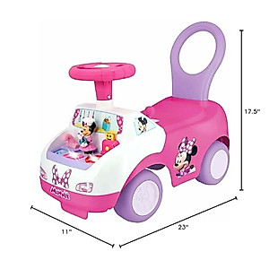 Kiddieland Disney: Minnie Mouse Happy Kitchen Activity Ride-On - Lights & Sounds, Foot to Floor, Kids Car, Push & Pull, Ages 12-36 Months, 23 x 11 x 17.5 inches, Pink