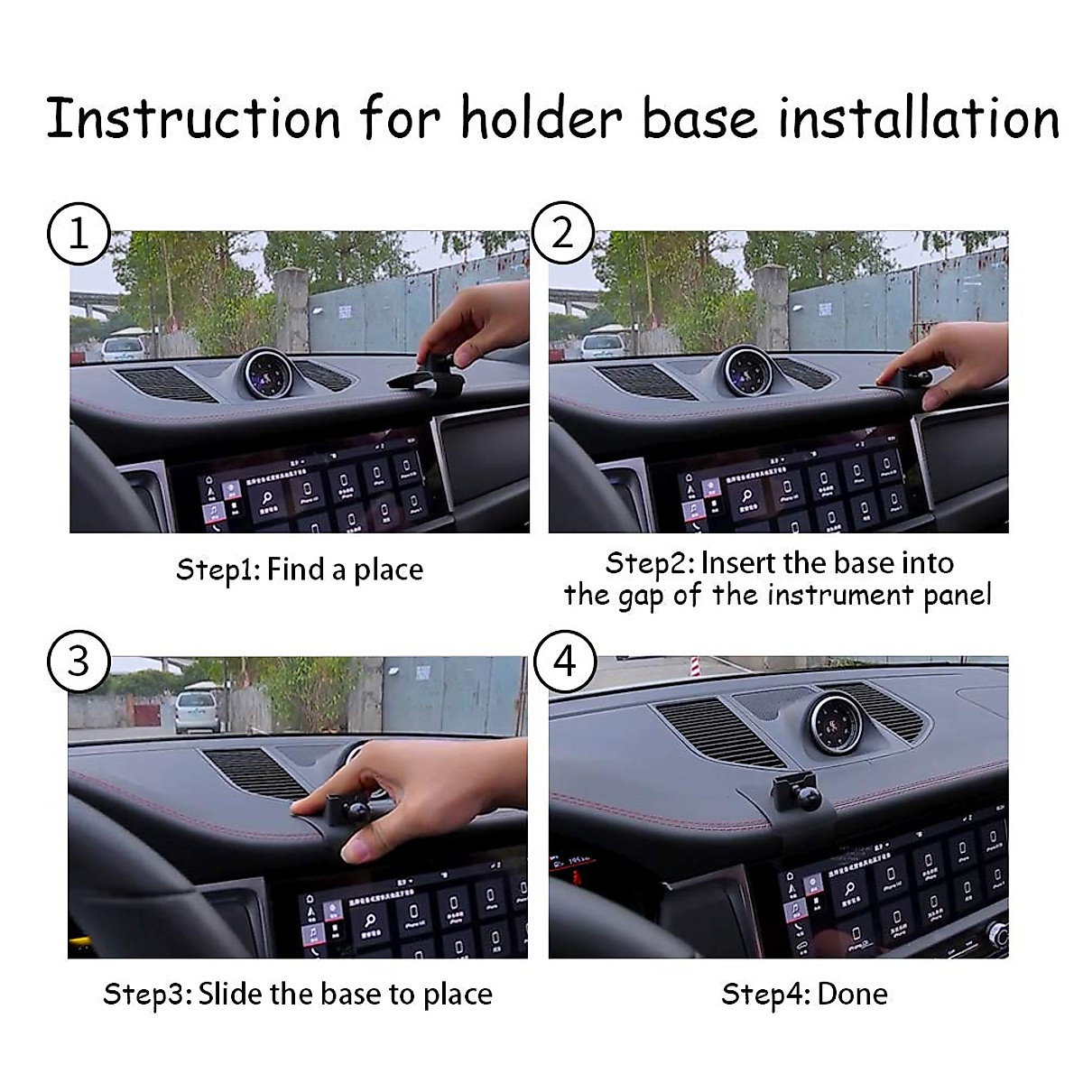 musttrue Car Phone Holder for 2015-2025 Porsche Macan and 2019-2023 Cayenne Auto Accessories Navigation Bracket Interior Decoration Mobile Cell Phone Mount