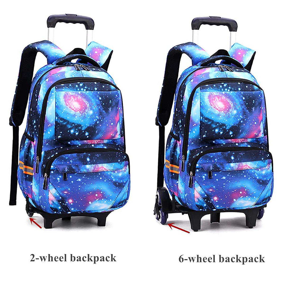 3Pcs Starry Sky Geometry Trolley Backpack Middle School Student School Bag Primary School bookBag