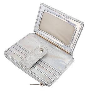 TENDYCOCO Money Clip with ID Window Hologram Card Holder Slim Coin Wallet for Women Girls