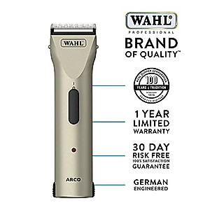 WAHL Professional Animal Arco Pet, Dog, Cat, and Horse Cordless Clipper Kit, Champagne (8786-452)