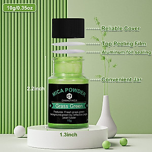 CHANGTIKEJI Mica Powder，36 Colors - 10g/Bottle of Natural Pigment Powder for Epoxy Resin，Soap Making，Candle Making,Lip Gloss,Car Freshies,Dye,Nail Polish,Bath Bombs