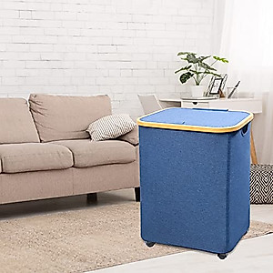 72L Laundry Hamper with Lid - Large Collapsible Laundry Basket with Wheels, Rolling Dirty Clothes Basket for Bedroom, Laundry Room, Closet, Bathroom, College