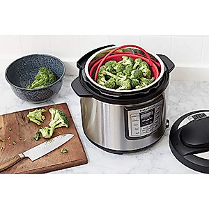 Fox Run Collapsible Silicone Steamer Basket Insert for Instant Pot, 6-Quart, Red