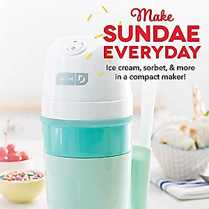 Dash My Pint Electric Ice Cream Maker Machine & Recipe Book 0.4qt - Aqua & DMS001SL Mini Maker Electric Round Griddle, with Indicator Light + Included Recipe Book, Silver
