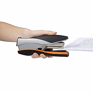 Rexel Optima 40 Low Force Stapler, 40 Sheet Capacity, Flat Clinch Stapling, 26/6 Staples Included, Silver/Black, 2102357