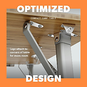Dometic GO Compact Camp Table - Bamboo Table with Adjustable Height - Foldable and Portable | Carrying Case Sold Separately