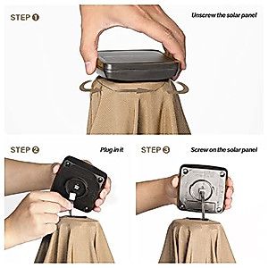 Simple Deluxe 9' Solar Umbrella 32 LED Lighted Patio Umbrella Table Market Umbrella with Push Button Tilt/Crank Outdoor Umbrella for Garden, Deck, Backyard and Pool, Tan