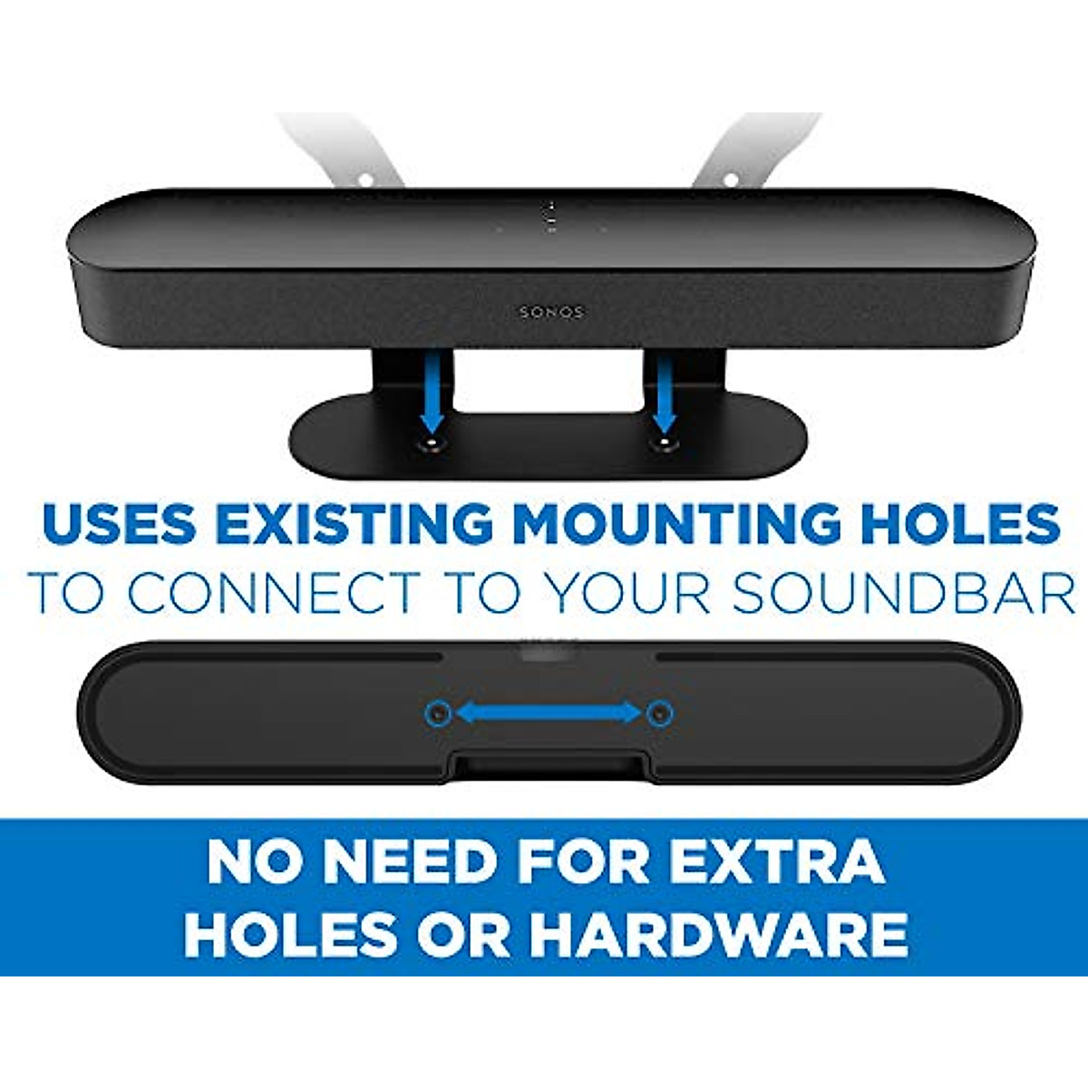 Mount-It! Sound Bar TV Mounting Shelf Compatible with Sonos Beam Speaker | Soundbar Mount Bracket Kit for Televisions with 200mm - 600mm VESA Mounting Pattern