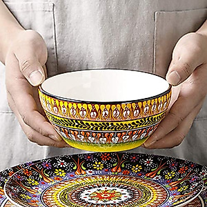 Porcelain Dinnerware Sets, Bohemia Tableware Combination Set | 10 Plates / 2 Bowls / 4 Cups / 4 Mugs - Exotic Ceramics Dinner Sets, Service for 4 Person, Gift for Wedding Housewarming Christmas,8 inc